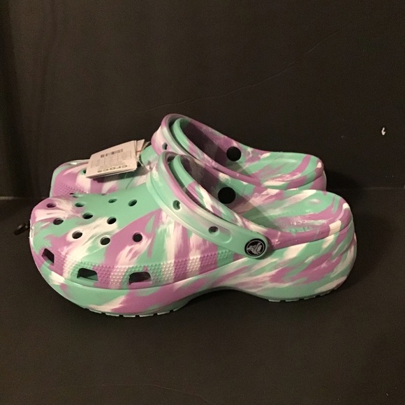 CROCS | Shoes | Crocs Classic Platform Marbled Clog Womans Size | Poshmark